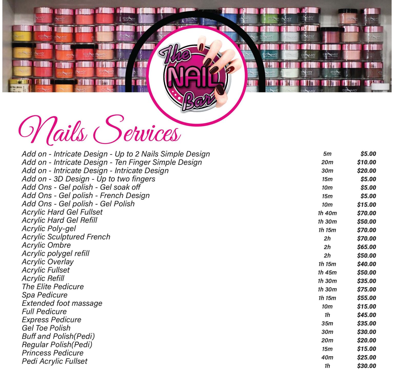 Pricing Plans – THE NAIL BAR
